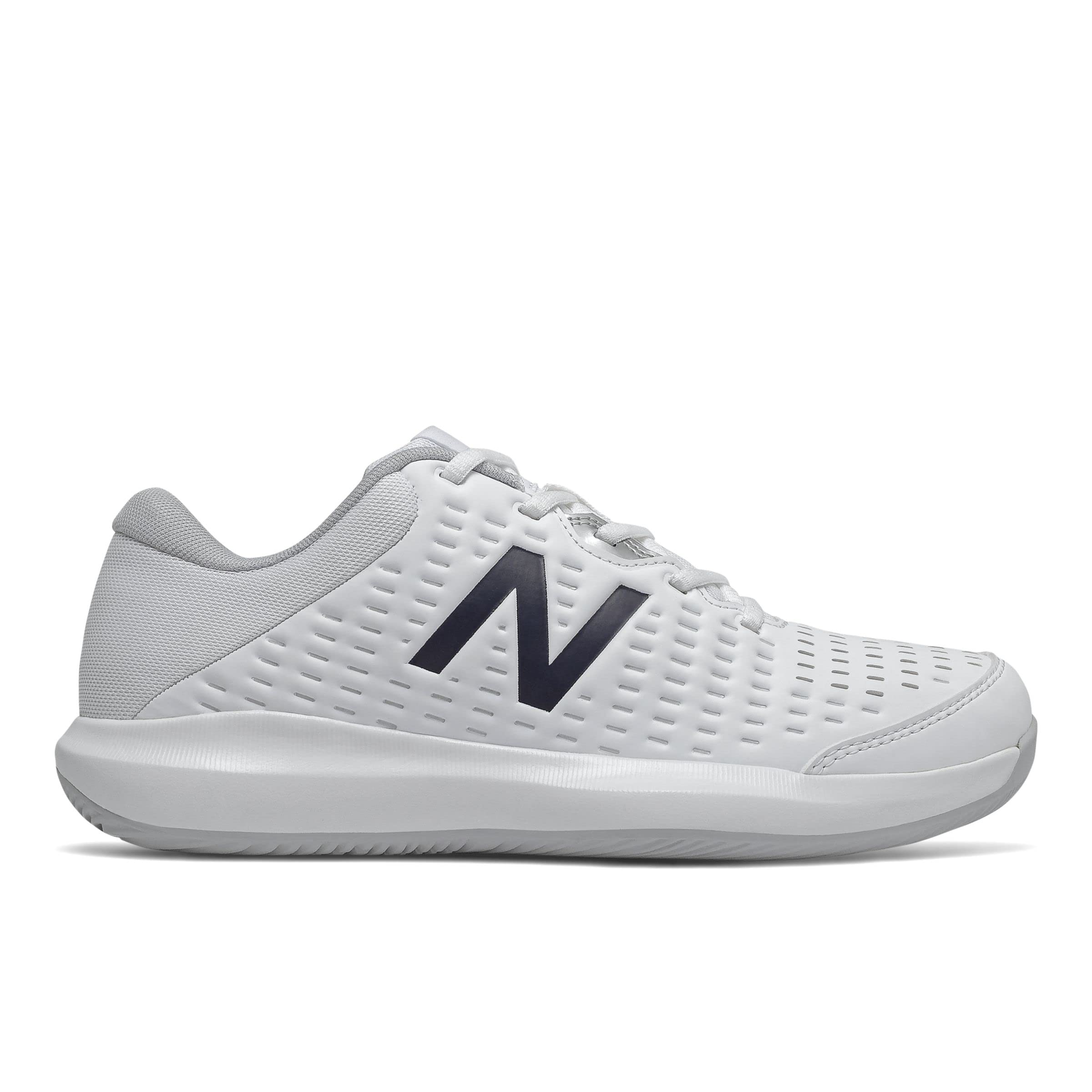 New Balance womens 696 V4 Hard Court Tennis Shoe, White/Pigment, 7.5 US