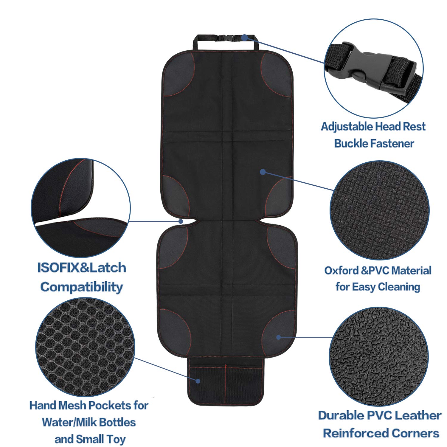 omotor 4PCS Car Seat Protector Set Tablet Holder Kick Mat Cover Car Backseat Organizer for Kid & Toddlers Baby Carseat Cover (2 Sets)