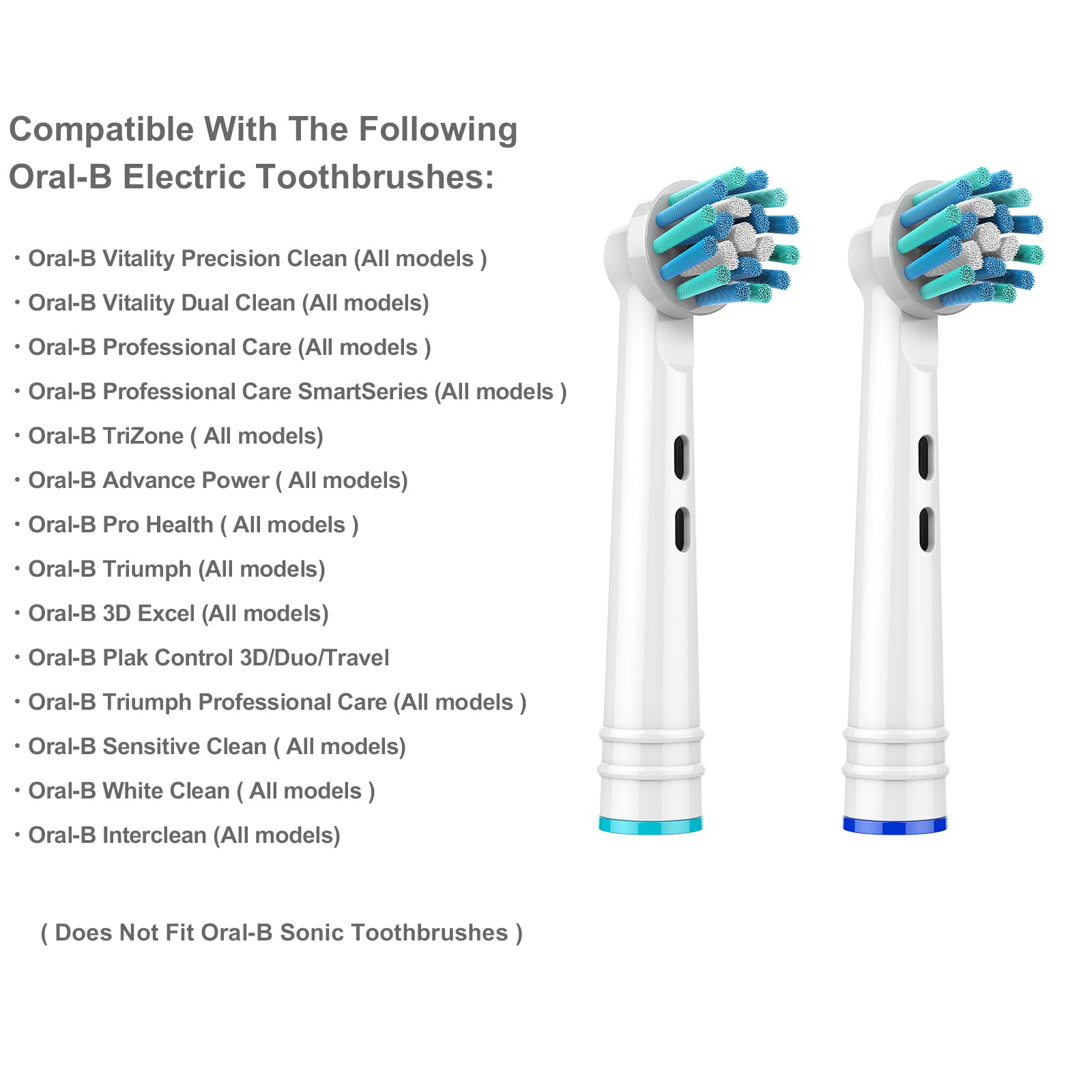 THISONG Across Action Electric Toothbrush Heads, 12pcs Soft Bristles Replacement, Compatible with Oral B
