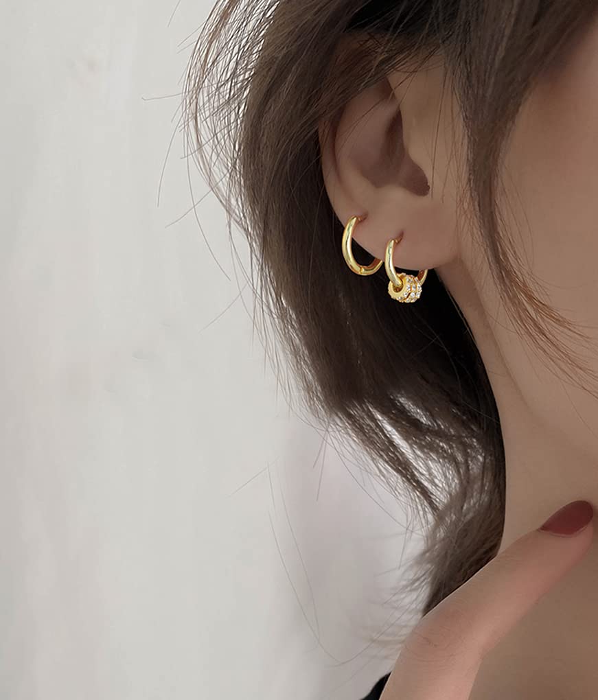 SLUYNZ 925 Sterling Silver Cartilage Hoop Earrings for Women Small Hoop Earrings Helix Piercing Hoop (A-Silver)