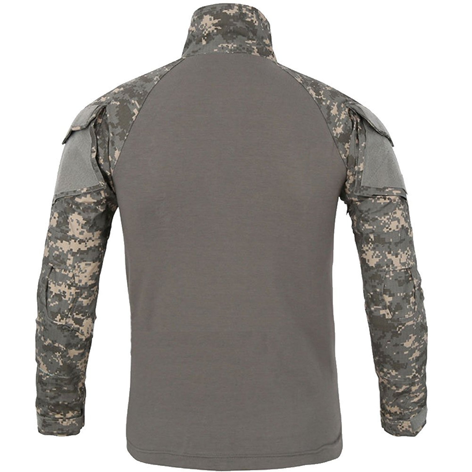 TOMITANY DXdesign Tactical 1/4 Zip Combat Long Sleeve T-Shirt Pants Set Slim Fit Hunting Military Uniform Dry Quick (XX-Large, Gray Set)