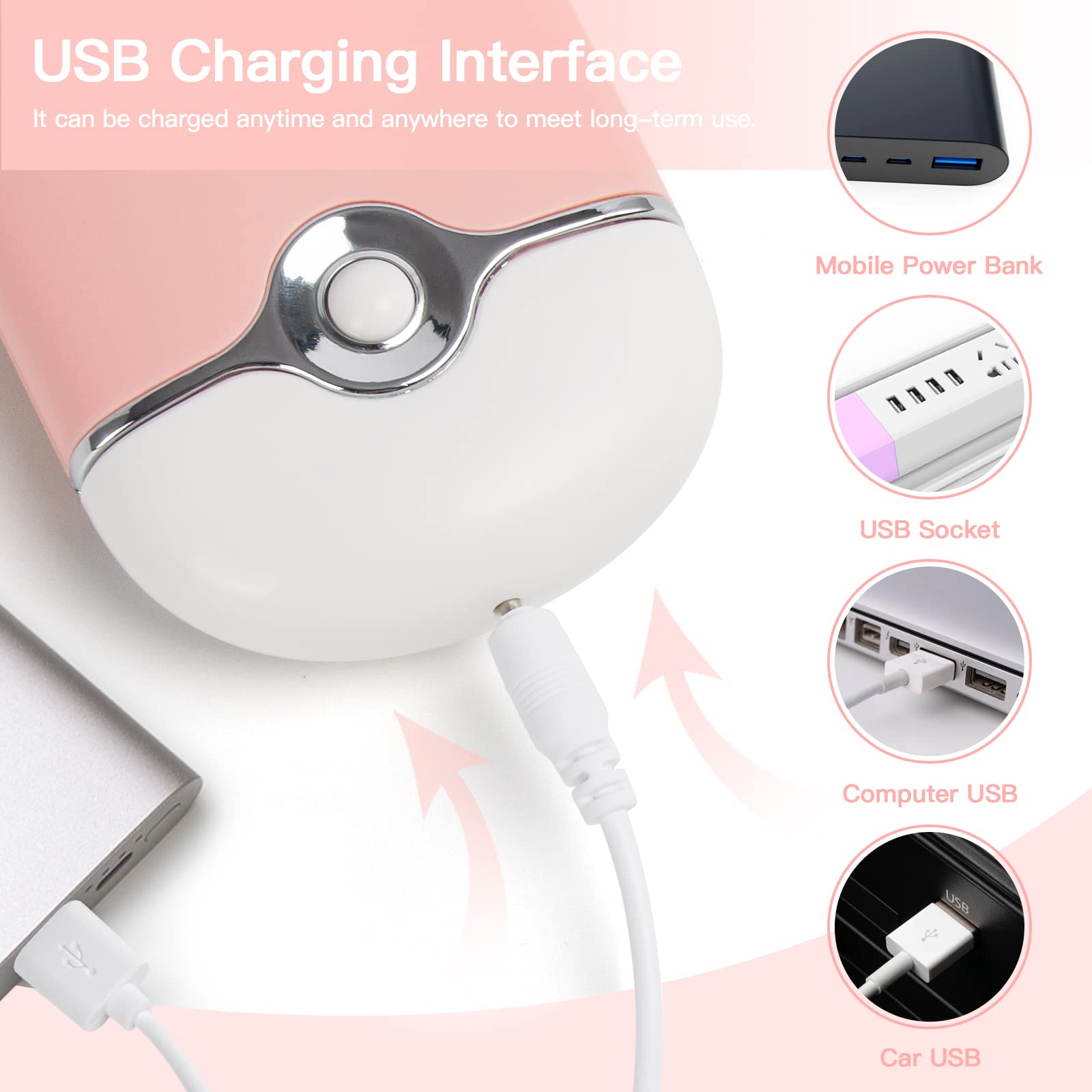 MISMXC Eyelash Fan,Rechargeable Handheld Mini Fan Lash Dryer with Built in Sponge,Perfect for Eyelash Extension Application