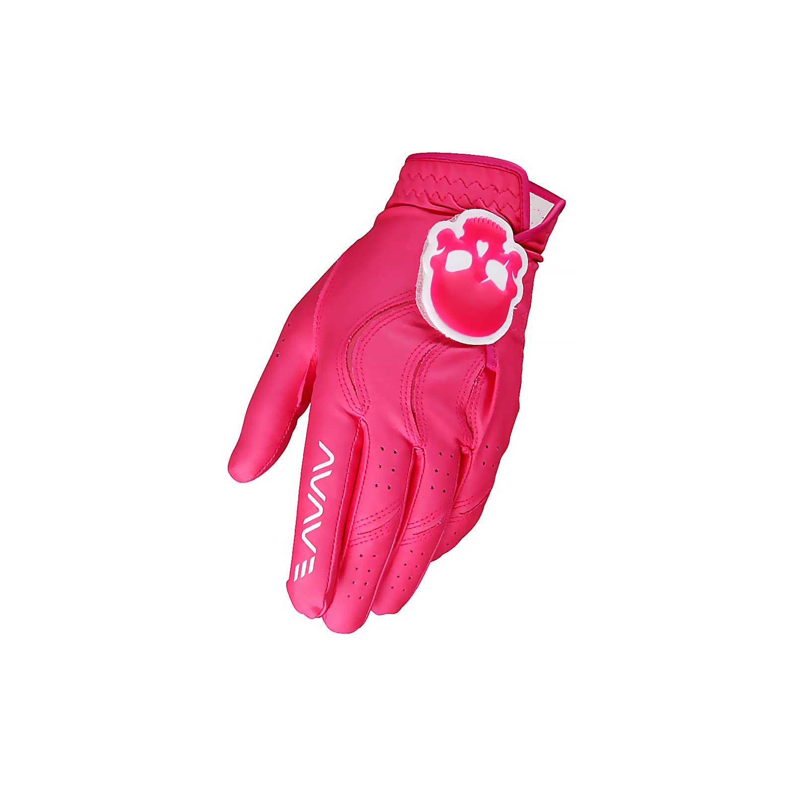 Skull Edition Collar Golf Gloves, for Men or Women, Golf Accessories (Pink, 21, Female Left)