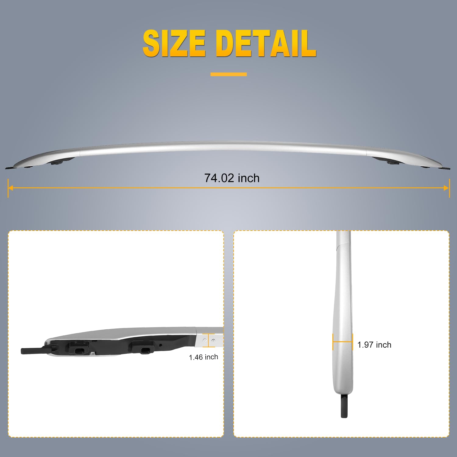OCPTY Roof Rack Side Rails Fit for Ford Escape 2013 2014 2015 2016 Cargo Bars for Cargo Carrier Bag Luggage Kayak Canoe Bike Snowboard Skiboard