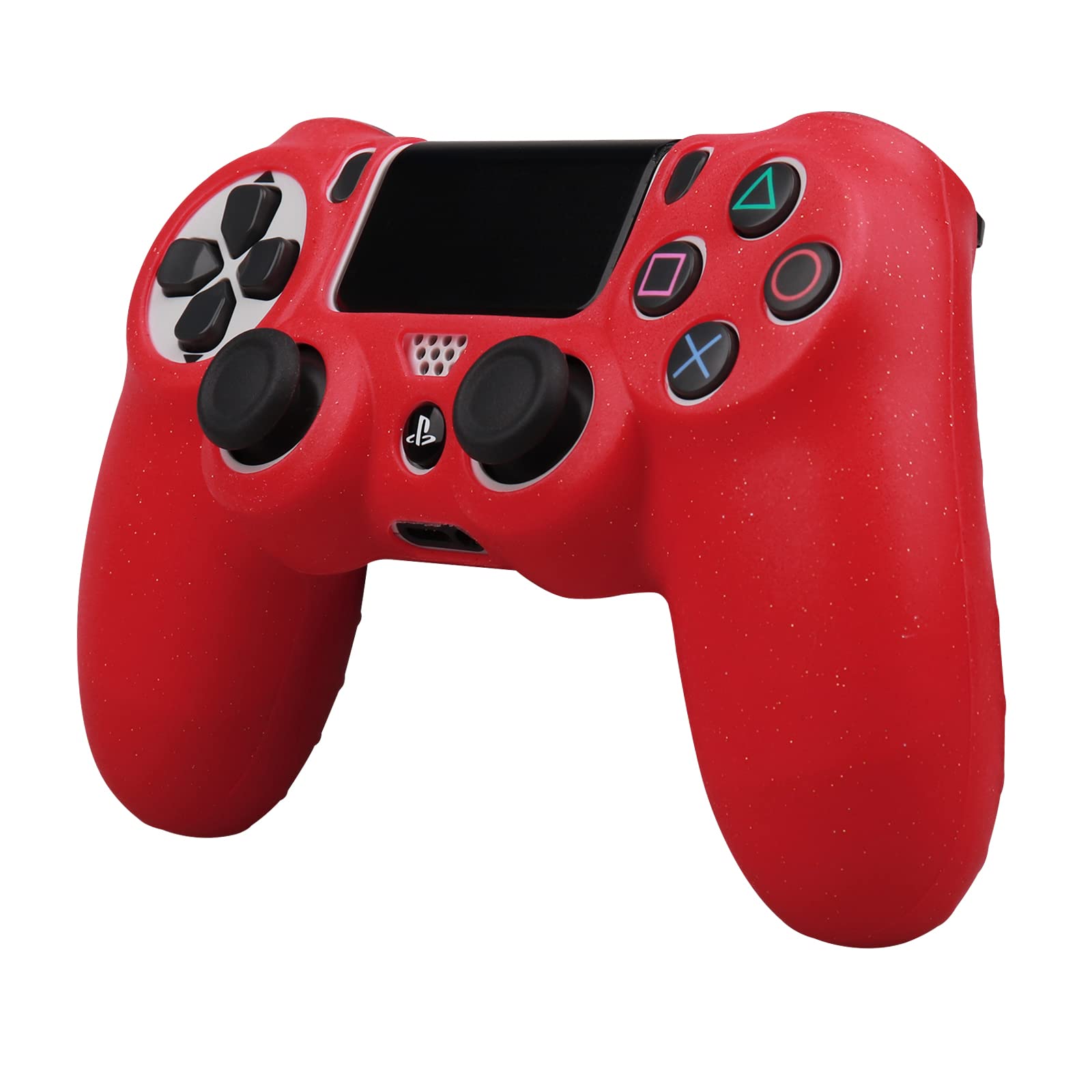 ROTOMOON PS4 Glitter Silicone Controller Skins with 8 Thumb Grips & L2 R2 Trigger Protector, Sweat-Proof Anti-Slip Controller Cover Skin Protector Compatible with Playstation 4 Slim/Pro Controller…