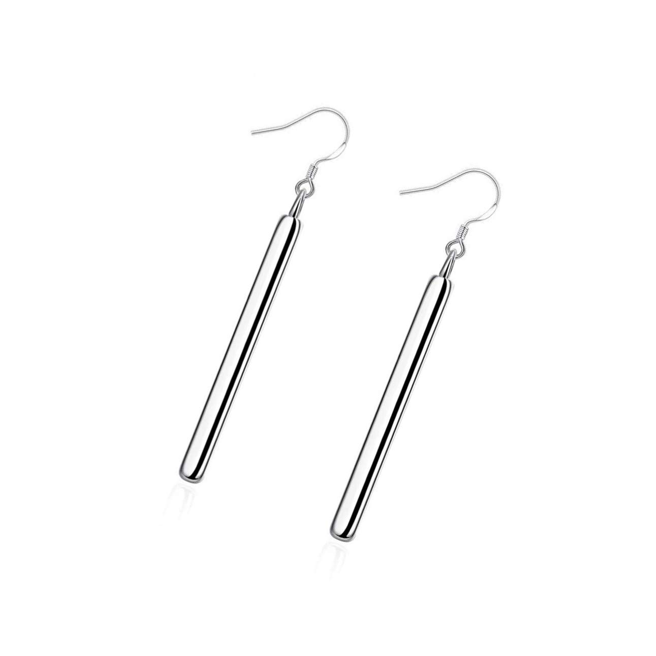 Minimalist Sterling Silver Plated Drop Dangle Earrings Bar Earrings Line Simplify Earrings (Style A)
