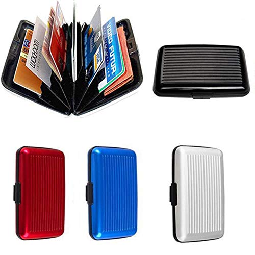New RFID Blocking Aluminum Credit Card Holder Aluma Case Anti Scan Wallet Hard (black)