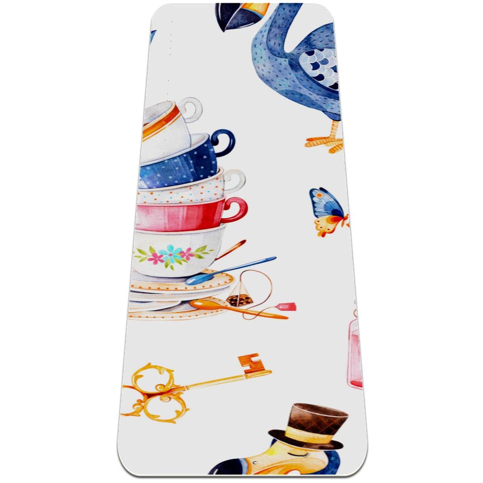 Yoga Mat, Yoga Mats for Home Workout, Workout Mat, Exercise Mats, Pilates Mat, abstract doodle watercolor pattern