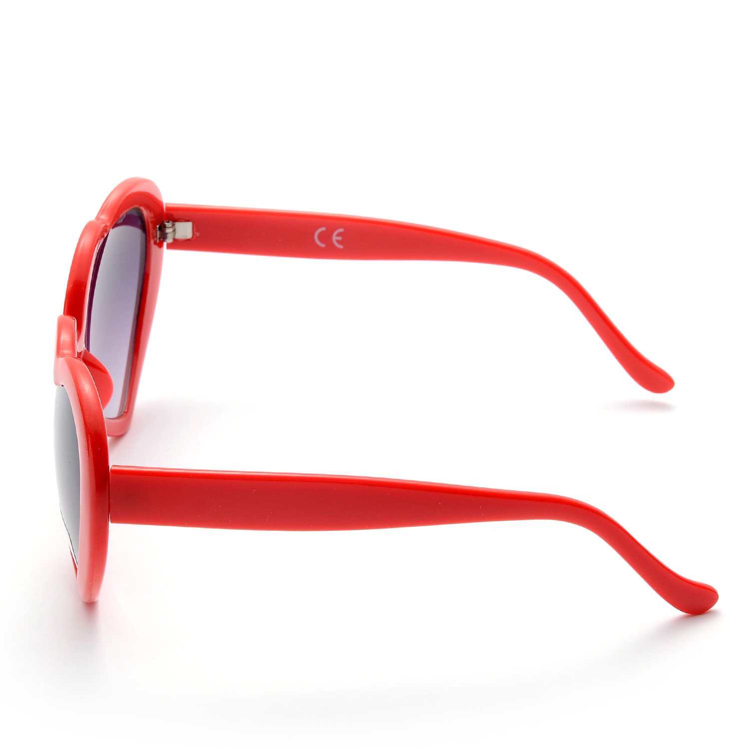 OAONNEA 6 Pack Neon Colors Party Favor Supplies Heart Shape Sunglasses (red)