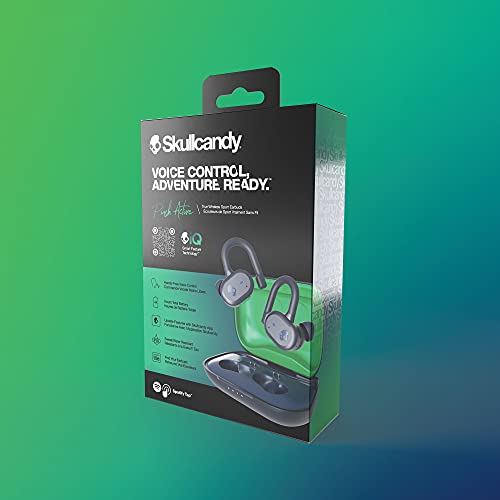 Skullcandy Push Active In-Ear Wireless Earbuds, 43 Hr Battery, Skull-iQ, Alexa Enabled, Microphone, Works with iPhone Android and Bluetooth Devices - Dark Blue/Green