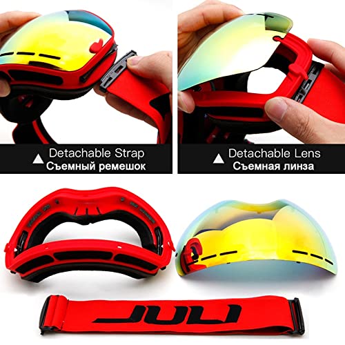 SMDMM Ski Goggles - Interchangeable Lens - Premium Snow Goggles Snowboard Goggles for Men and Women ski Item (Color : E)