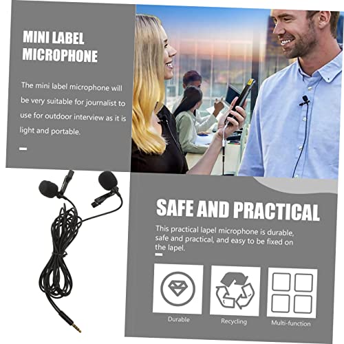 SUPVOX 1set Lavalier Mini Microphone Vlad and Niki Live Streaming Portable Wired Mic Lapel Clip-on Microphone Video Microphone Lapel Mic Grav Noise Canceling Microphone Miniature Aps