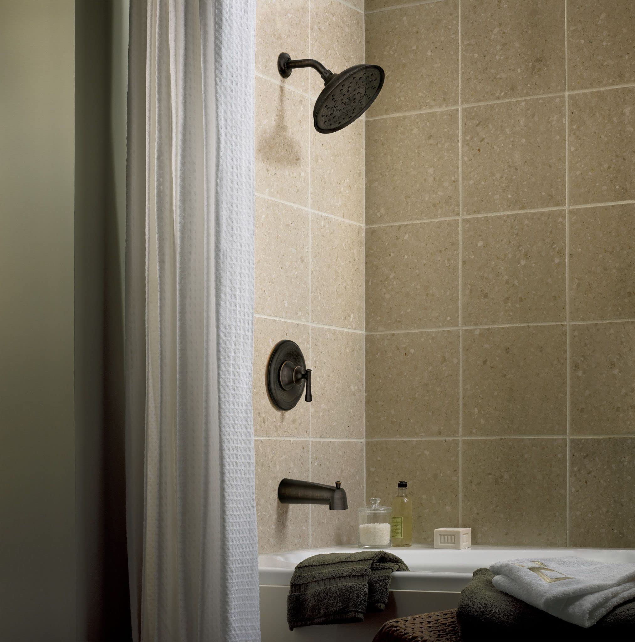 Moen Ashville Mediterranean Bronze PosiTemp Tub and Shower Faucet Set with Valve, 82877BRB