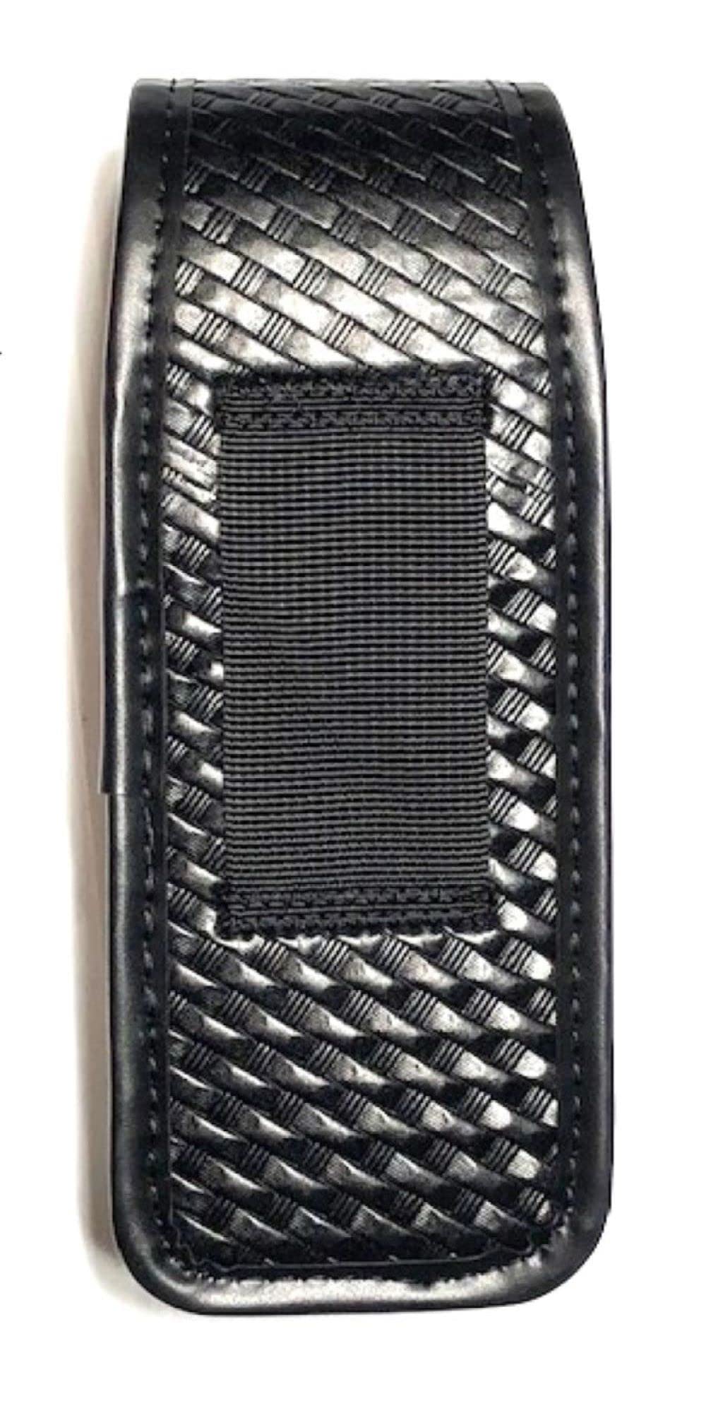 Small Pepper Spray Holder with Strong, Durable Back Strap & Hidden Snap Closure for Police/Security - Synthetic Leather - OC/Mace Spray Holder for MK3 Or 2-3 Oz Canister, Black