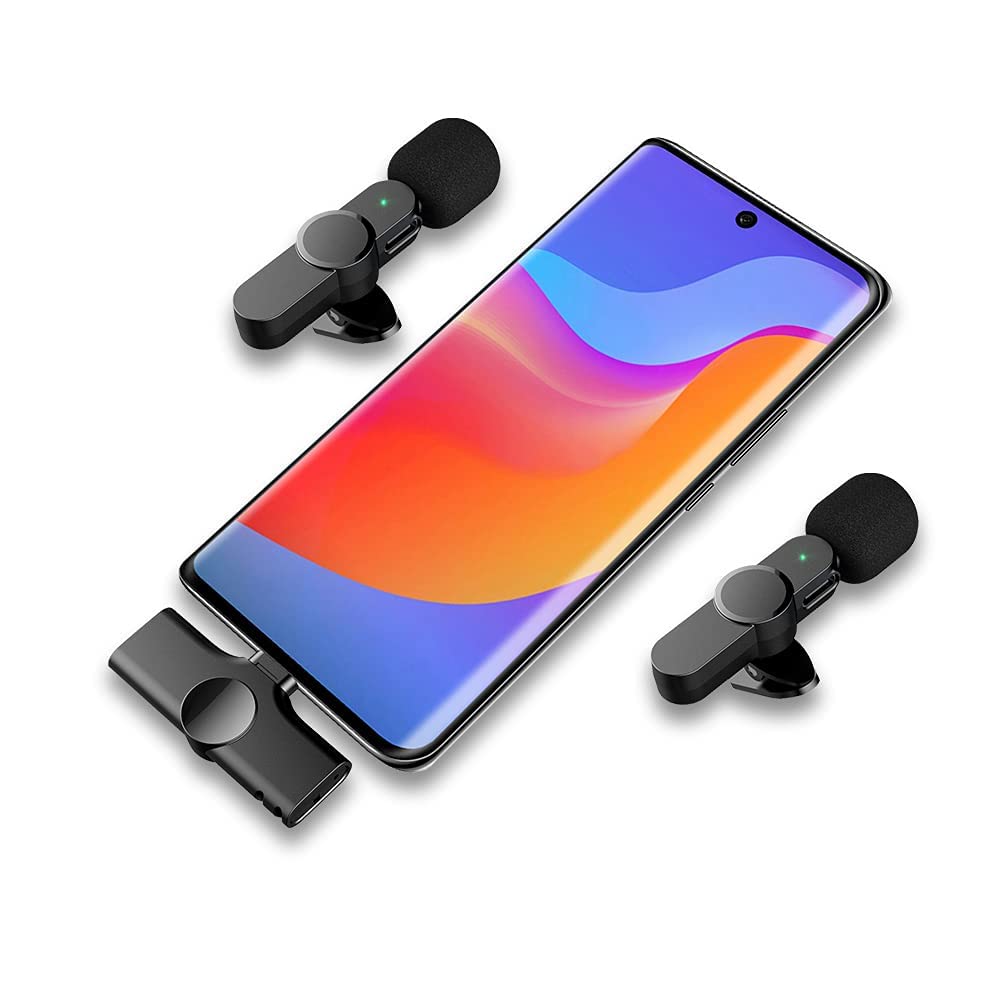The Gavi Team Wireless Lapel Microphone with Two Microphones iPhone Connectivity - Perfect for Multiple Member podcasts & Live Streams - Plug & Play - No App Needed,Charger & Compact Bag Included