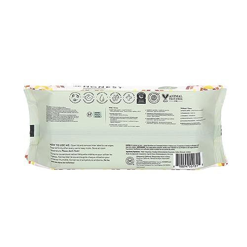 The Honest Company Clean Conscious Unscented Wipes | Over 99% Water, Compostable, Plant-Based, Baby Wipes | Hypoallergenic for Sensitive Skin, EWG Verified | Terrazzo, 36 Count