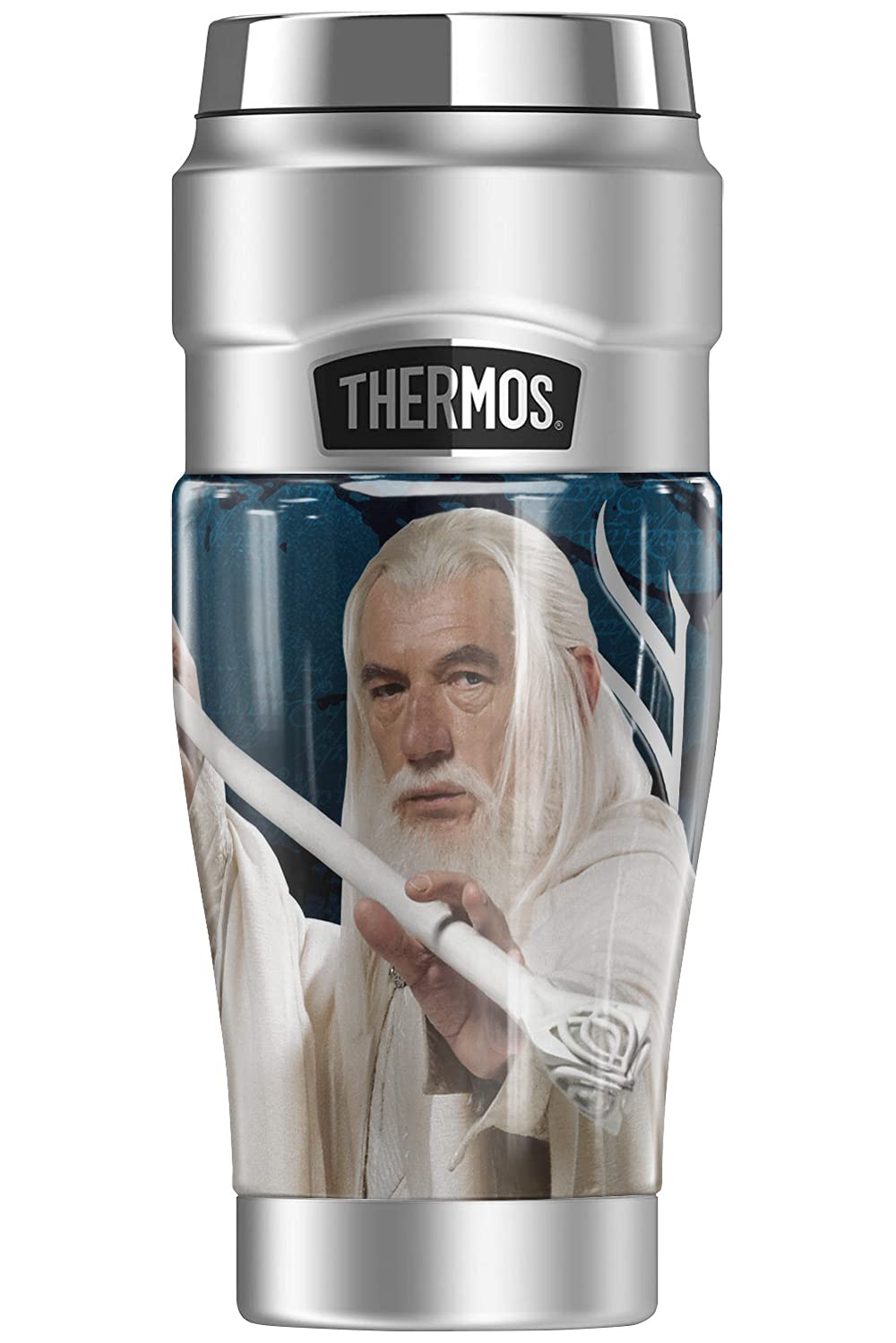THERMOS The Lord of The Rings Gandalf STAINLESS KING Stainless Steel Travel Tumbler, Vacuum insulated & Double Wall, 16oz