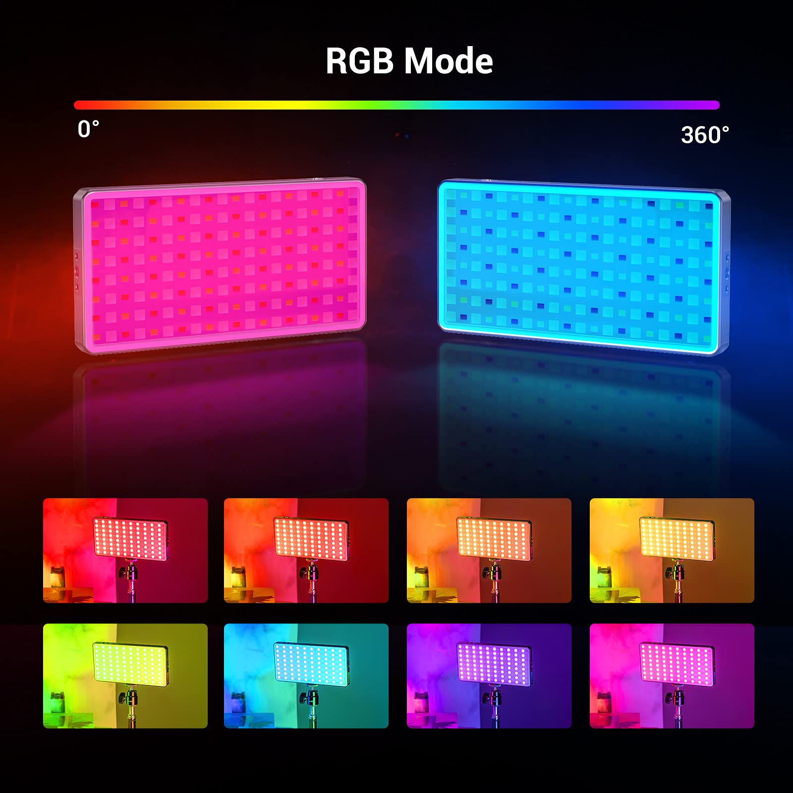 SmallRig RGB Video Light Panel Magnetic, LED Camera Light 360¡ã Full Color LED Light (Gray)