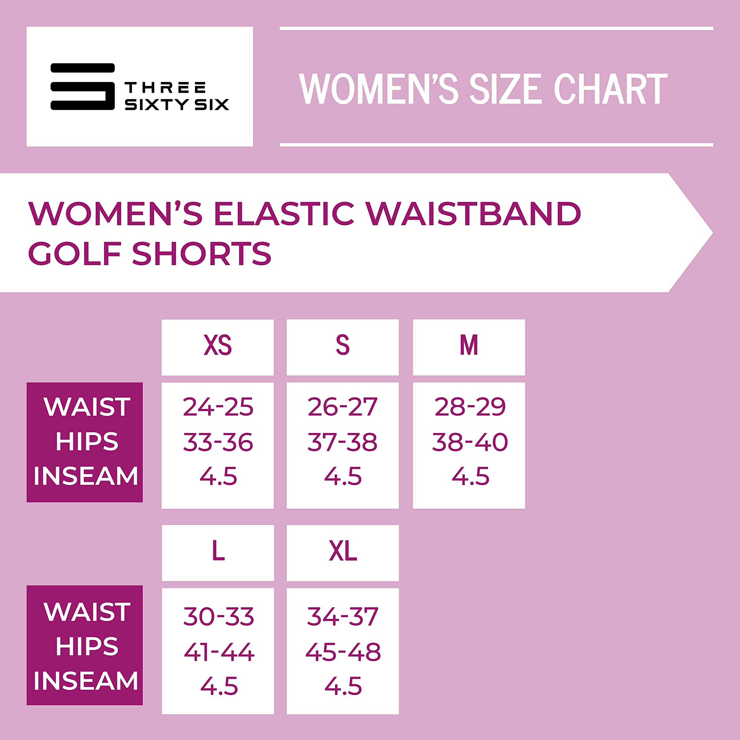 Three Sixty Six Golf Shorts for Women 4.5 Inch Inseam - Elastic Stretch Waistband - Breathable Quick Dry Material Silver Grey