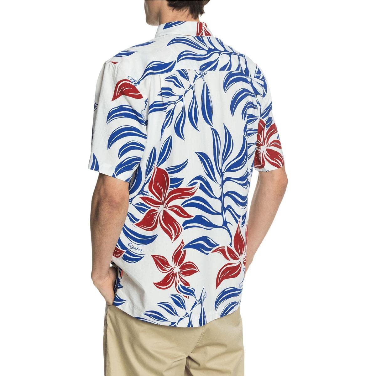 Quiksilver Waterman Men's Woven, Antique White Fourth Flowers, X-Large