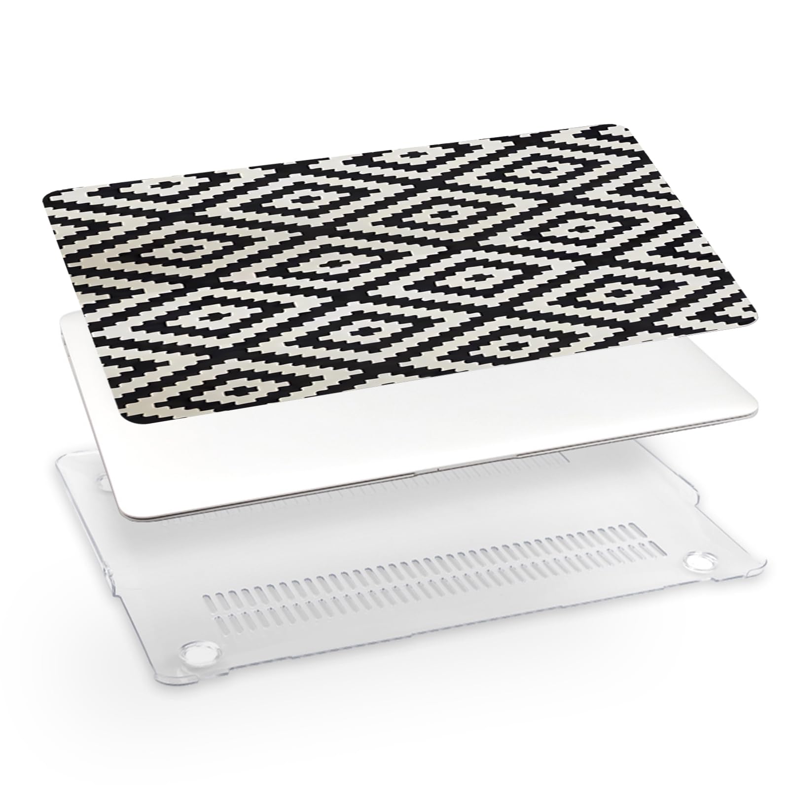 Miwasion Compatible with MacBook Air 13 inch Case,2020 2019 2018 Release,(A2337 M1 A2179 A1932),with Touch ID and 2 Pack Keyboard Protectors,Laptop Plastic Hard Shell (Black Boho)