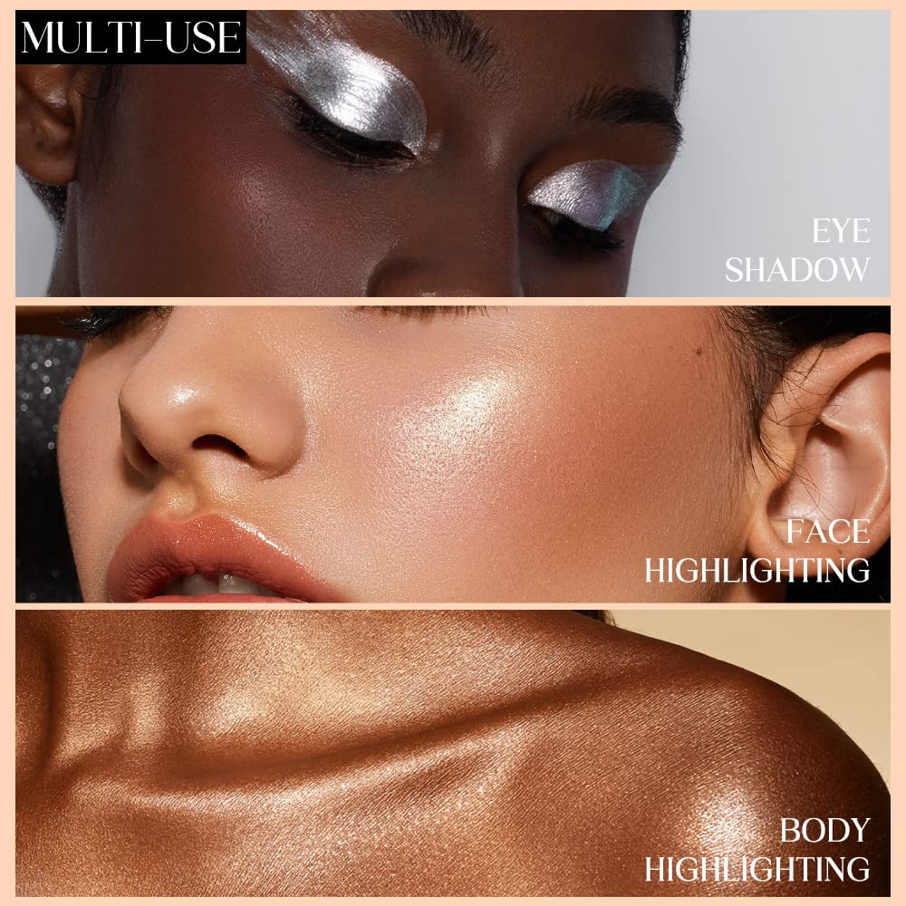 YOUNG VISION Liquid Glitter Eyeshadow, Metallic & Shimmer & Glow Shades,Quick-Drying, Waterproof, Non-sticky,0.17 Fl Oz