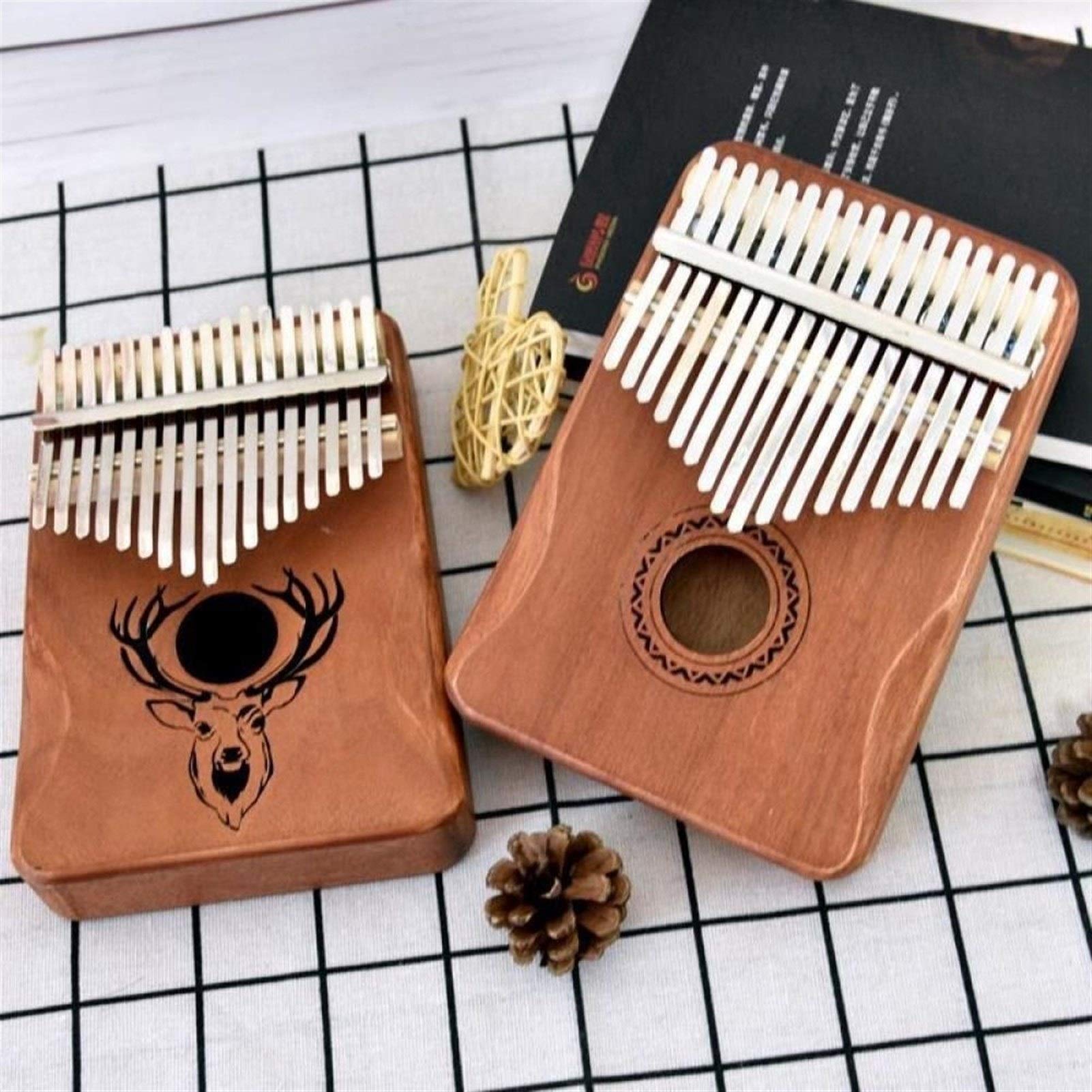 SLFDXDP Thumb Piano Thumb Piano Kalimba Finger Piano 17-Tone Kalimba Beginner Five-Finger Entry Acacia Kalimba Musical Instrument Portable (Color : E)