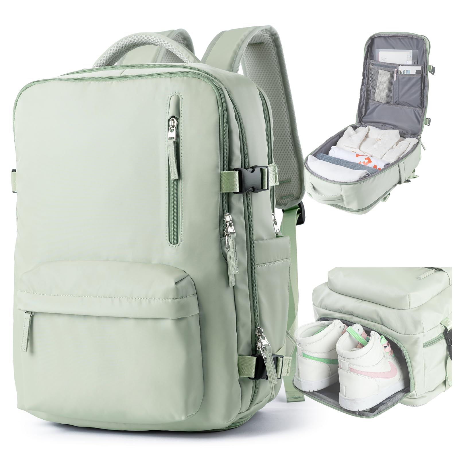 MOYYI Large Travel Backpack for Women 40L Carry on Fit 17inch Laptop Airplanes Approved Personal Item Size Suitcase for Daypack Hiking