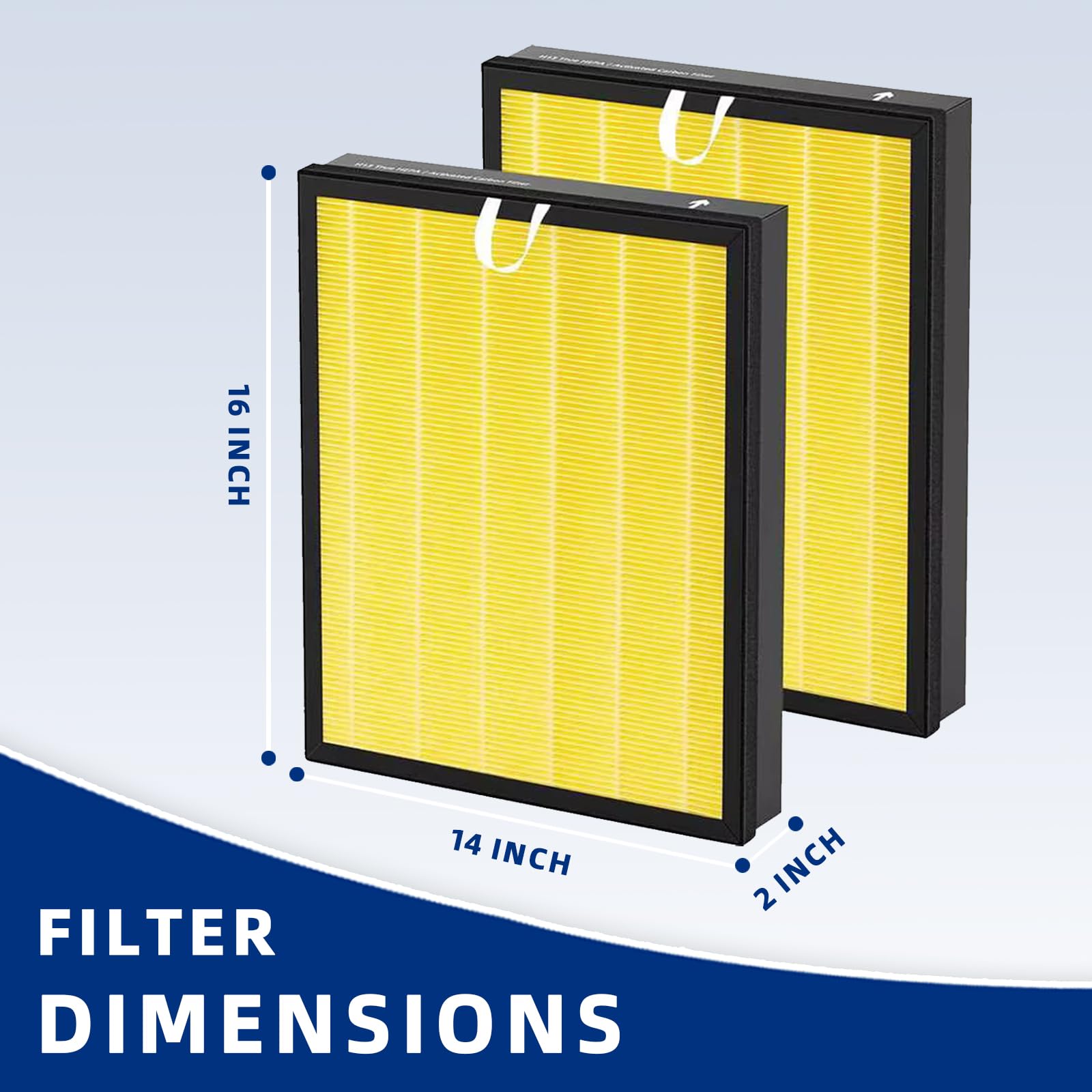 Vital 200S Pet Filter Replacement Compatible with LEVOIT Vital 200S Air Purifier: 3-in-1 H13 True HEPA and High-Efficiency Activated Carbon Filter, Part # Vital 200S-RF-PA, Yellow, 2 Pack