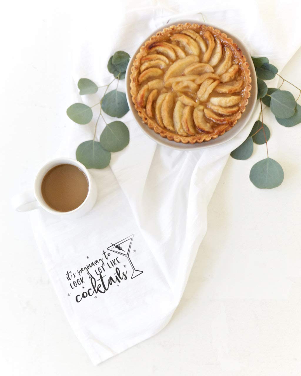 The Cotton & Canvas Co. It's Beginning to Look a Lot Like Cocktails Christmas and Holiday Absorbent Kitchen Tea Towel, Flour Sack Towel Dish Cloth, 1-Count