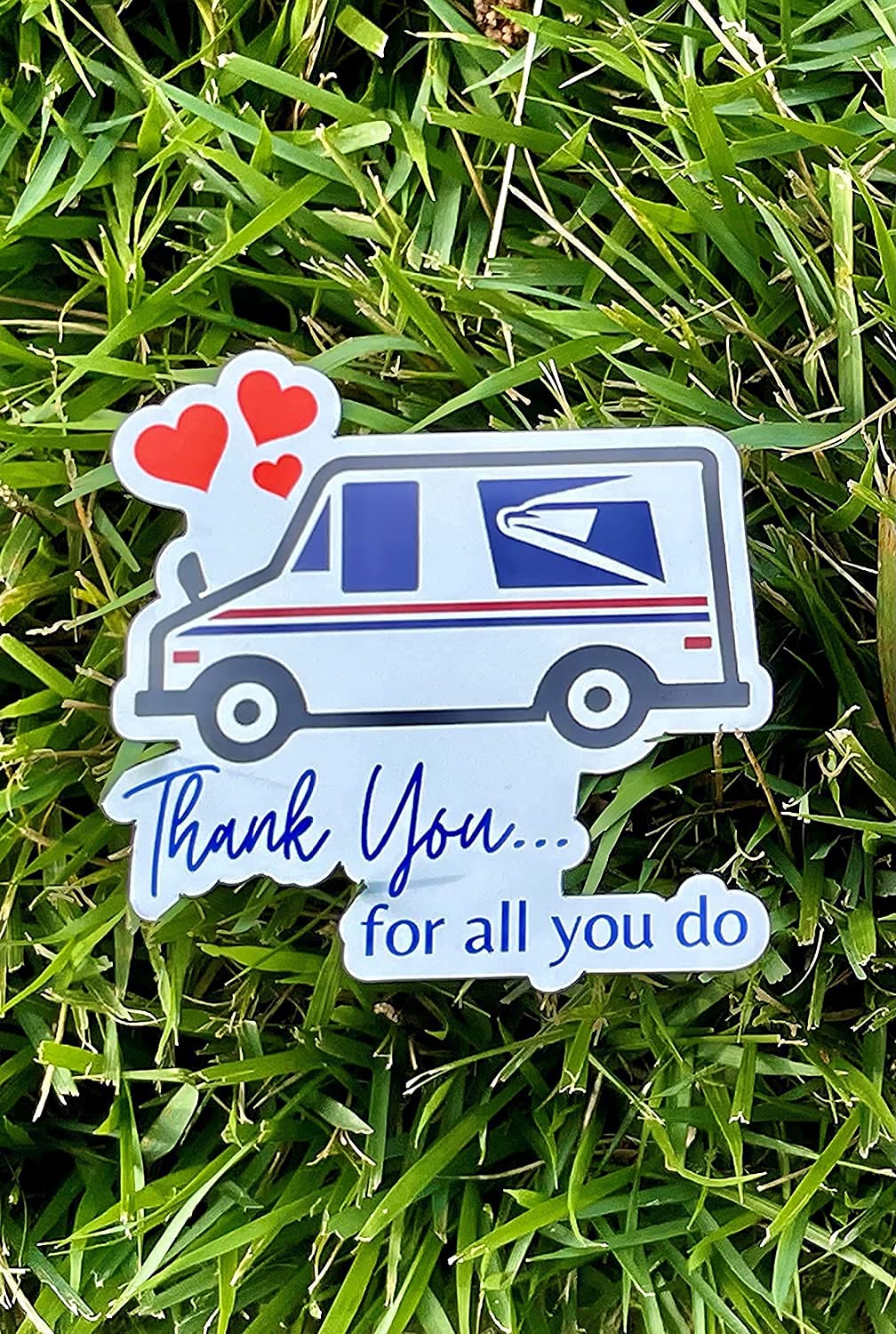 Thank You Postal Color Waterproof Vinyl MAGNET/Decal for Mailbox Sign Quality Mailman MailLady Magnetic Post Box UV Laminated Thanks Mail Truck Carrier Appreciation usps fedex