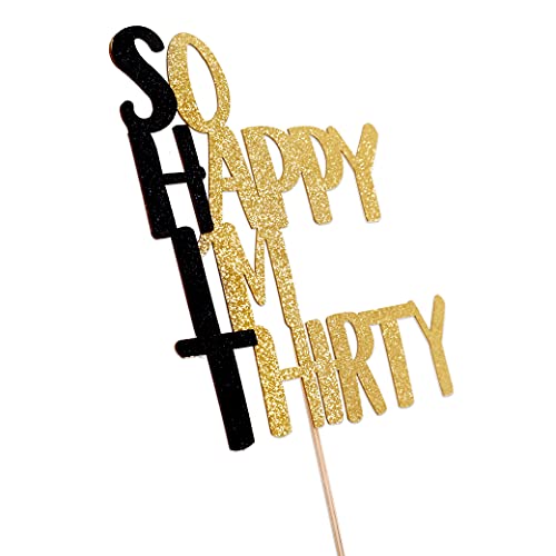So Happy I'm Thirty Cake Topper - 30th birthday cake topper, Fabulous Birthday Cake Party Decorations.Black men's and women's 30th birthday cake party decoration (single side)