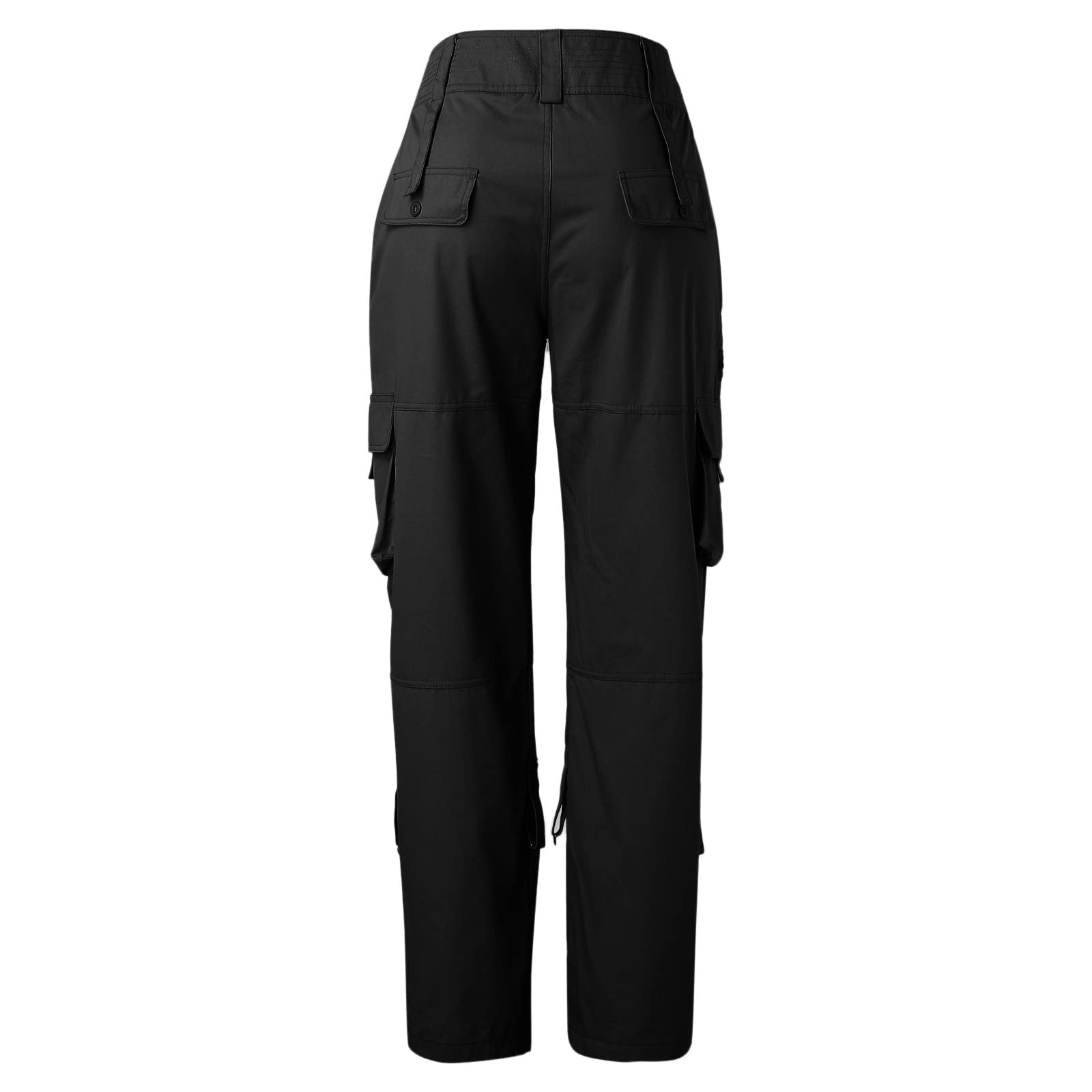 Womens Cargo Pants with Pockets Outdoor Casual Ripstop Camo Construction Work Pants Yoga Work Pants for Women (Black, M)