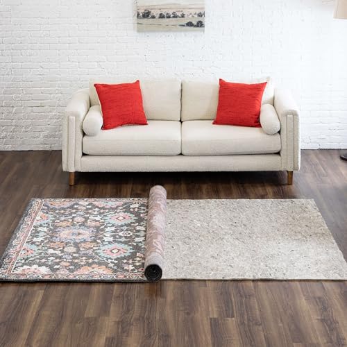 Mohawk Home 8' x 10' Non Slip Rug Pad Gripper 1/2 Thick Dual Surface Felt + Rubber Gripper - Safe for All Floors
