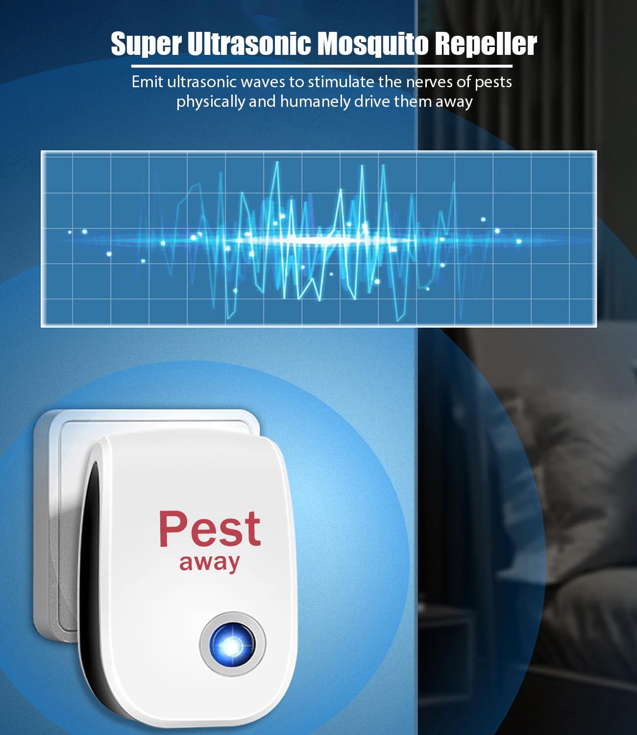 Ultrasonic Bug Repeller 10 Pack Electronic Pest Repellent Plug in Pest Control Spider Repellent for House Mouse Repellent Indoor Ultrasonic Repellent for Roach,Ant,Spider,Rodent