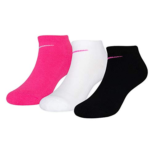 Nike Boys' Little Kids Ankle Socks (3 Pairs), Pink/White/Black, 5/7