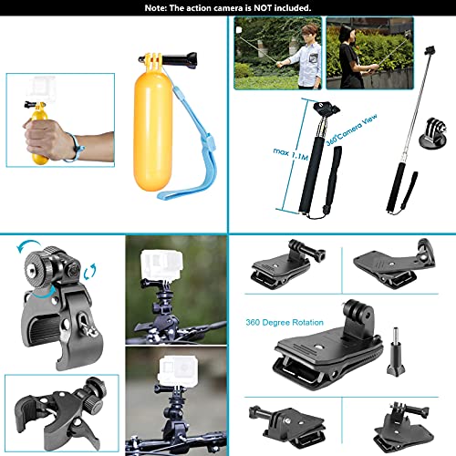 Neewer 58-In-1 Action Camera Accessory Kit Compatible with GoPro Hero 10 9 8 Max 7 6 5 4 Black GoPro 2018 Session Fusion Silver White Insta360 DJI Action 2 AKASO APEMAN Campark SJCAM Action Camera etc
