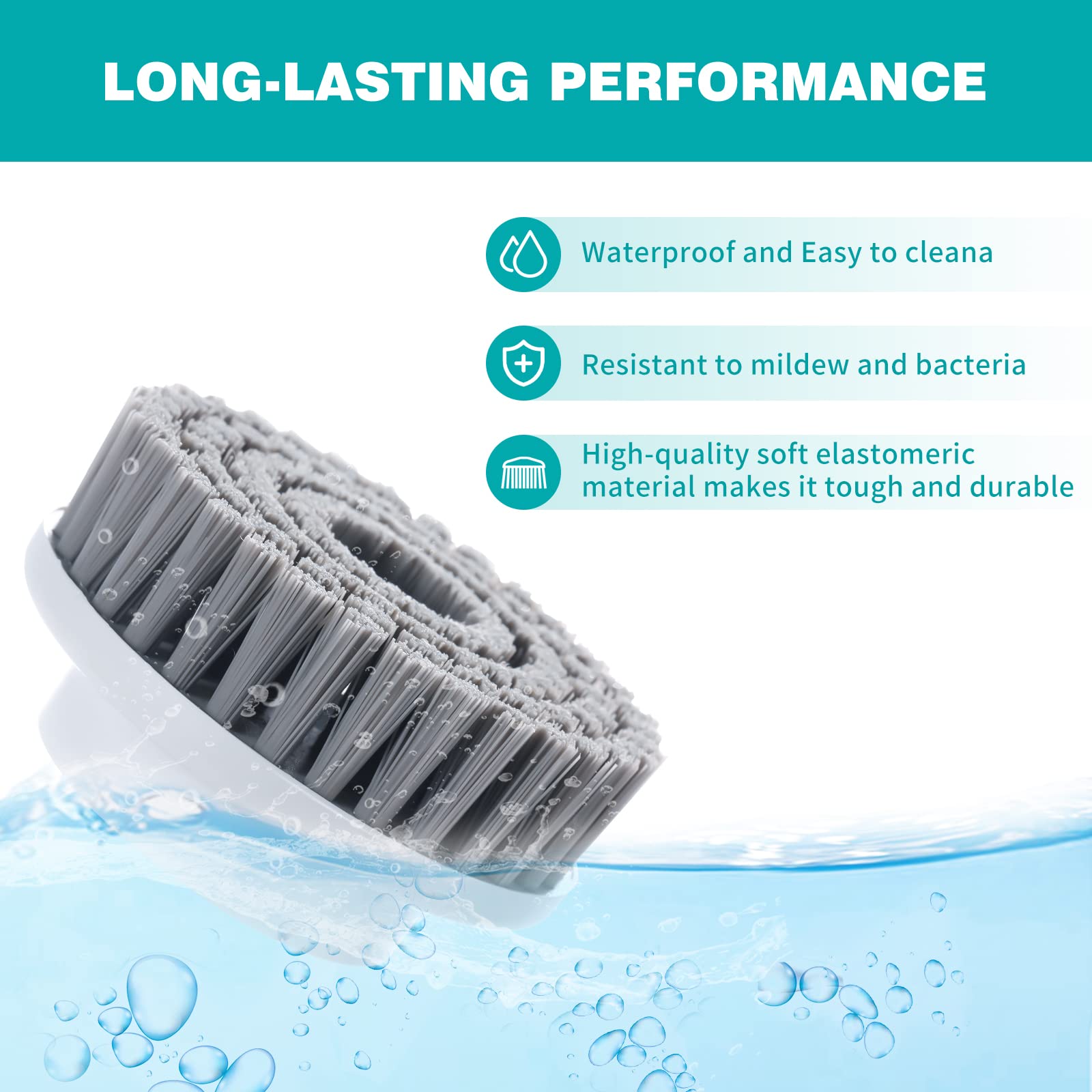 ZaneForest S1 3PCS Replacement Brush Heads Attachments Set for Bathroom Cleaning Brush,Electric Spin Scrubber,Dome Brush,Flat Brush,Cloth Brush