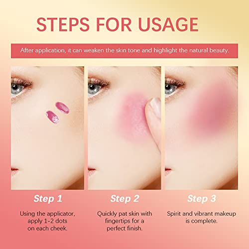 Soft Cream Matte Blush Makeup: Lightweight Smudge Proof Natural-Looking Dewy Finish Liquid Blush for Cheeks - Breathable Feel Skin Tint Face Blush (Nude pink)