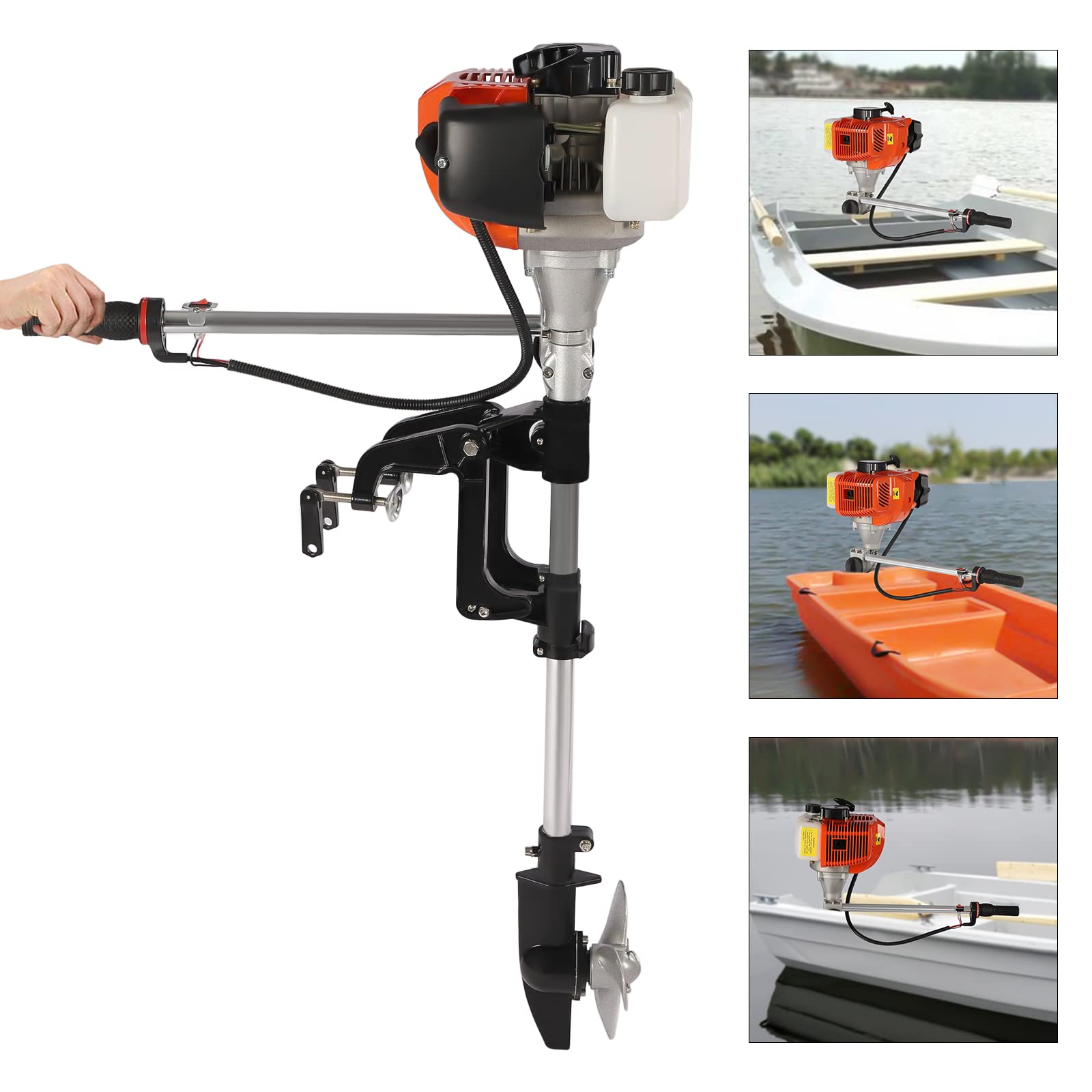 Superior Engine Outboard Motor 2.5 HP 2 Stroke Outboard Motor Engine Inflatable Fishing Boat for Small Boats 6.56-8.2 ft