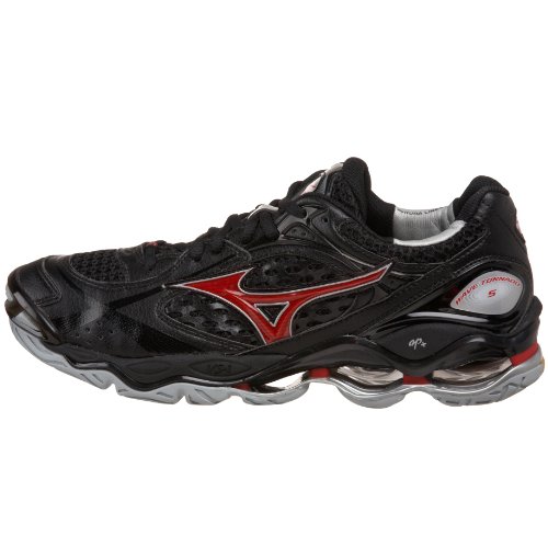 Mizuno Men's Wave Tornado 5 Volleyball Shoe, Black/Red/Silver