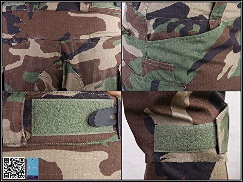 Paintball Equipment Men Airsoft Hunting Combat BDU Pants Gen3 Tactical Pants with Knee Pad Woodland (L(34))