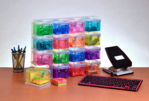 Really Useful Box 16x0.14 Litre Plastic Storage Box Organiser Clear & Assorted