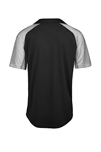 Mizuno Mens Aerolite Adult 2-Button Baseball Jersey, Black-grey, Medium US