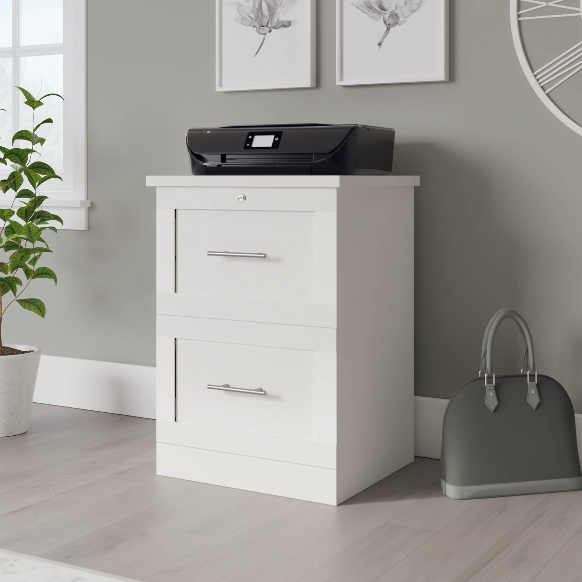 RealspaceĀ® 17" D Vertical 2-Drawer File Cabinet, White