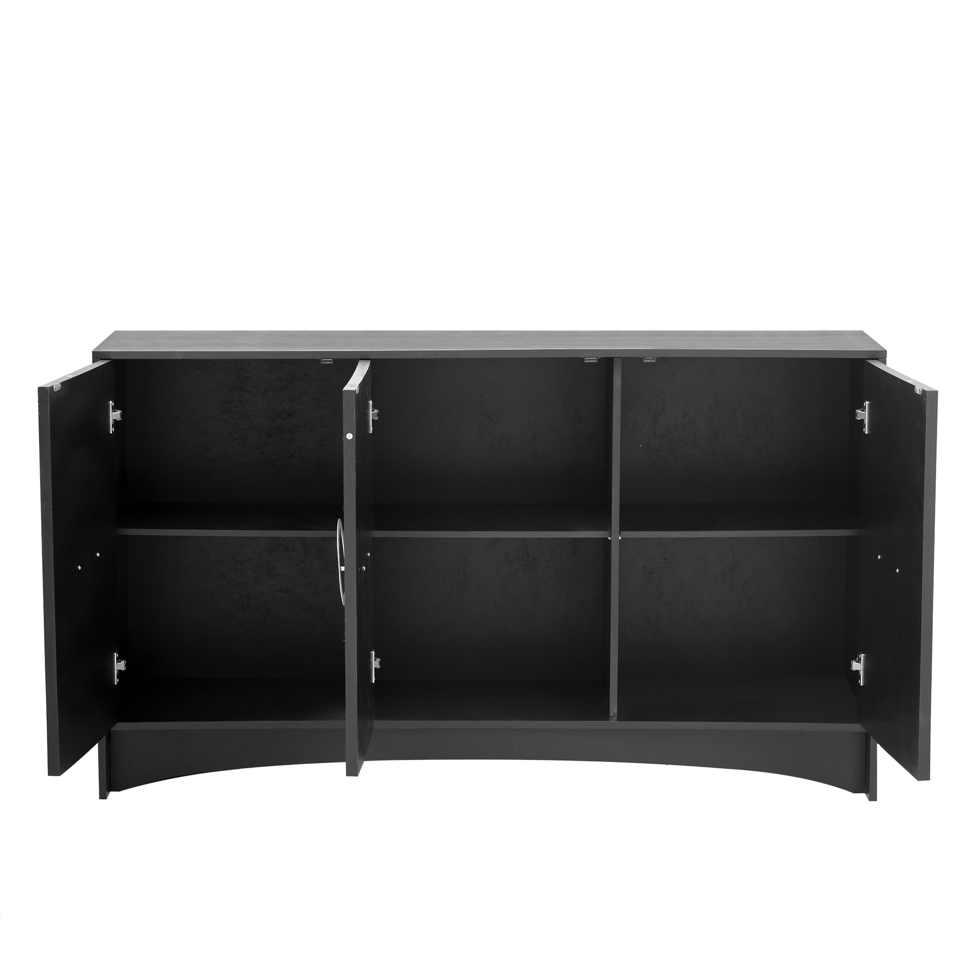 Merax Retro Console Table/Sideboard with Ample Storage, Open Shelves and Drawers, Espresso