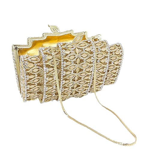 ZHUHW Hollow Out Crystal Women Evening Bags Stones Beaded Wedding Clutch Bridal Purse