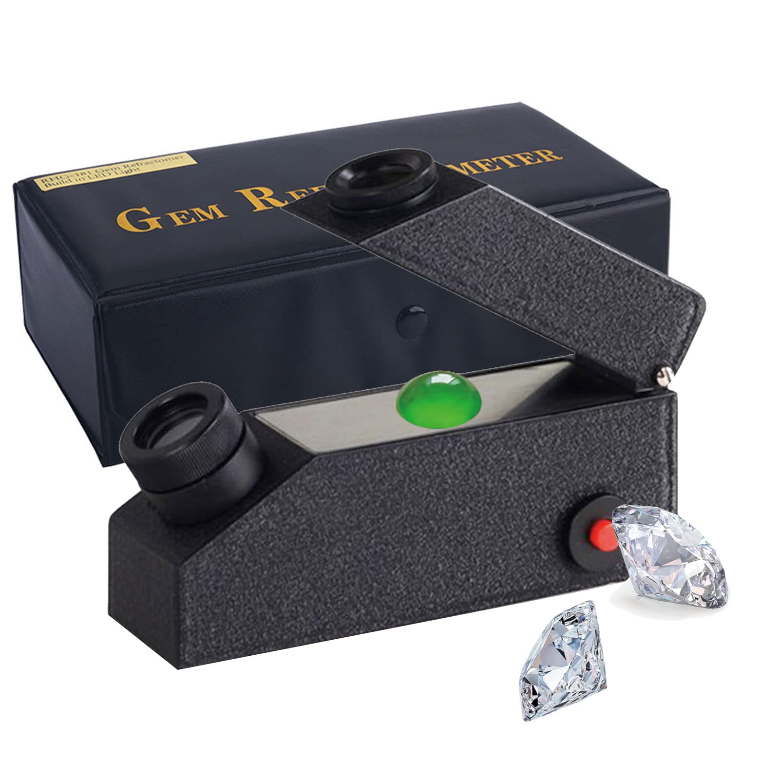 Yuecoom Jewelry Refractometer, Portable Gemstones Refractometer 1.30 to 1.81 Quick Identification High Accuracy Gemstones Refractometer Kit for Measuring The Refractive Index Jewelry Test Tool