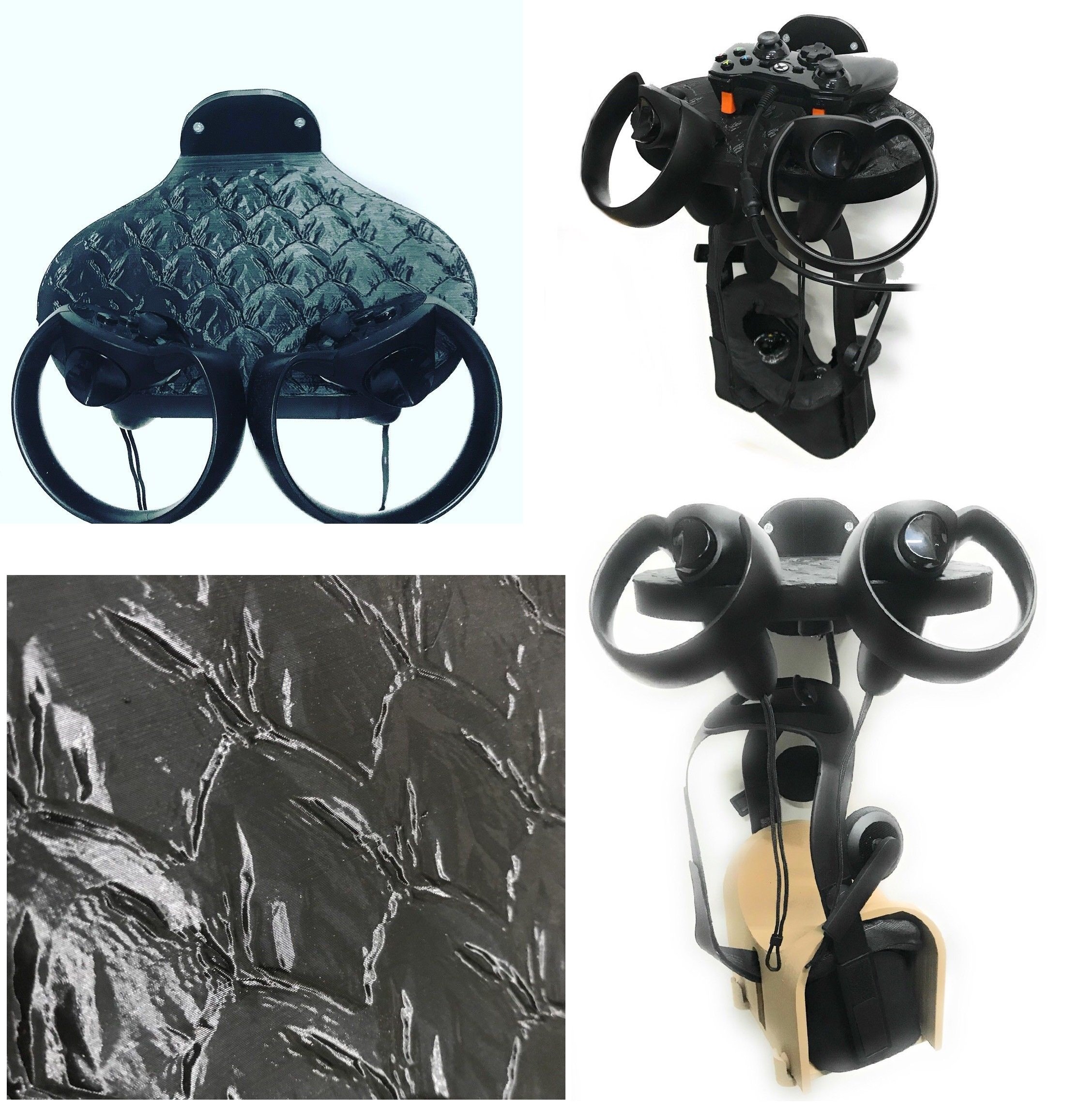 Oculus Rift Headset And Controller Wall Mount - Dragon Skin - Black