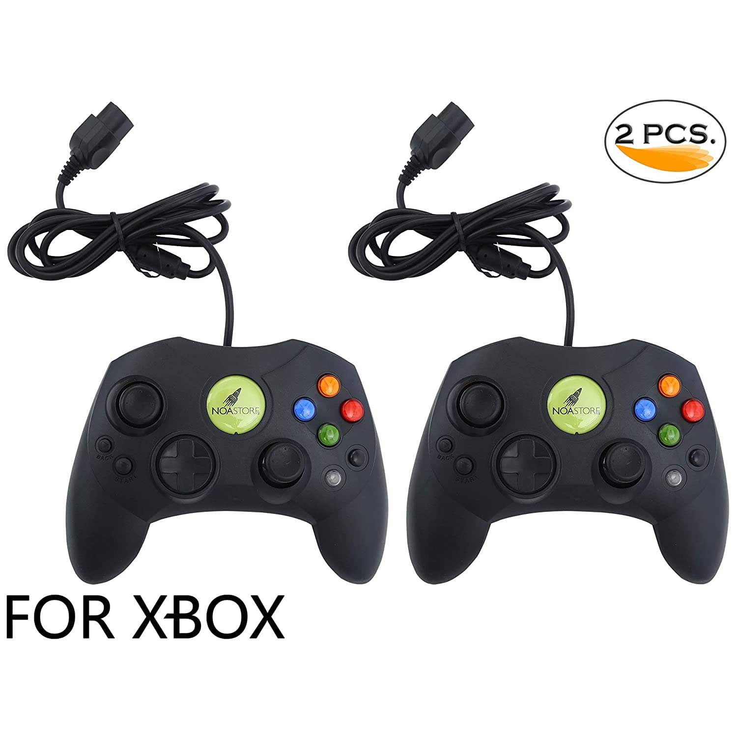 Noa Store 2 LOT Black Controller Control Pad Compatible with Microsoft XBOX X System